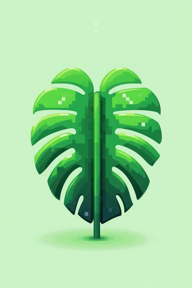 Monstera leaf pixel plant green | Premium Photo Illustration - rawpixel
