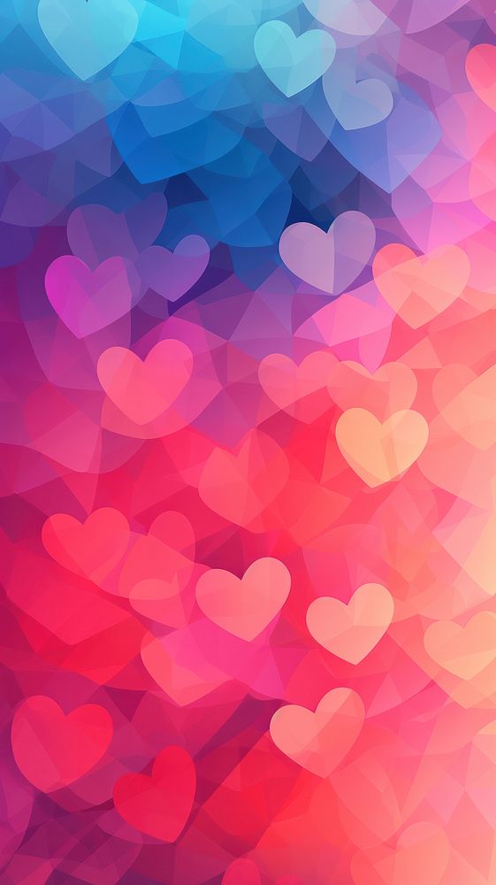 Heart gradient wallpaper pattern backgrounds | Premium Photo ...