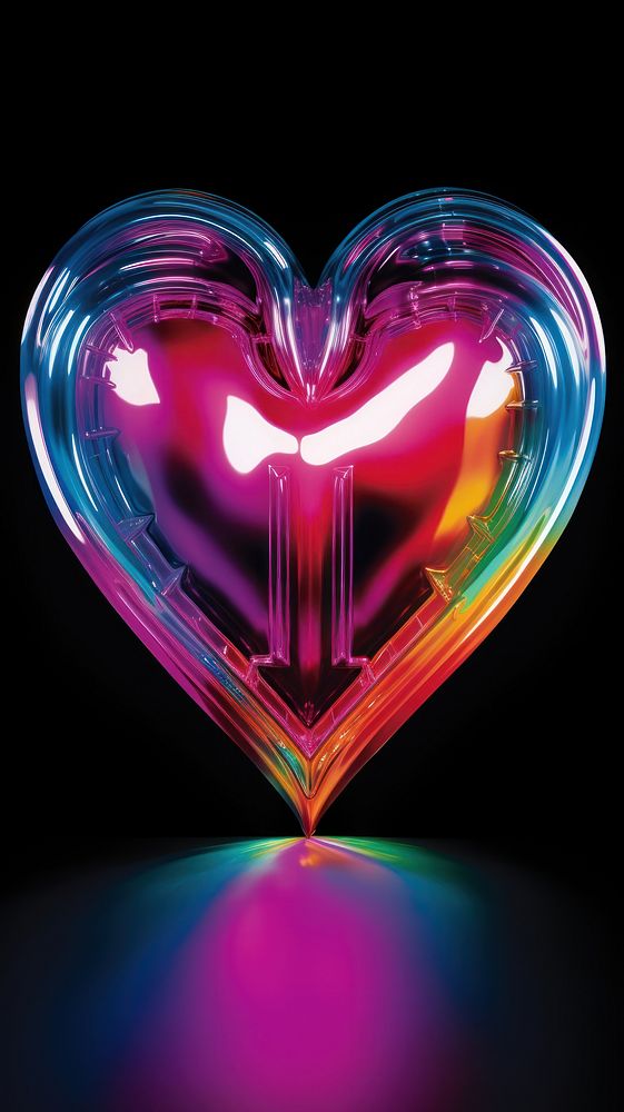 A heart glowing light neon | Free Photo Illustration - rawpixel