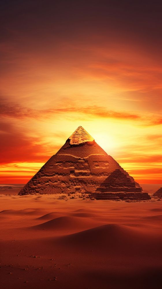 Sunset wallpaper pyramid outdoors sunset | Free Photo Illustration ...