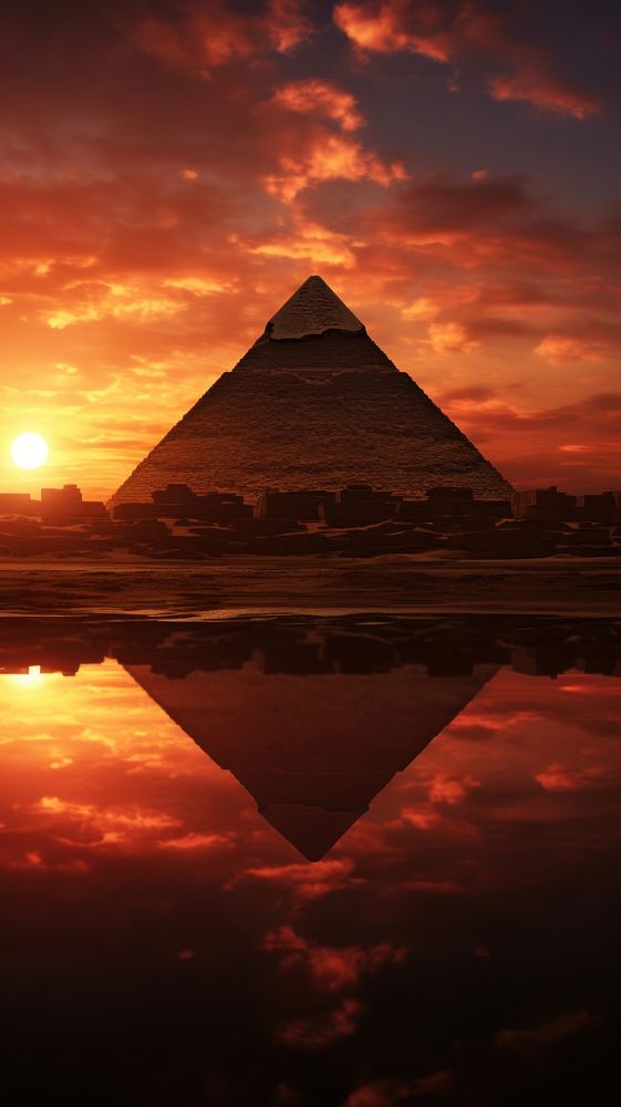 Sunset wallpaper pyramid architecture sunset. | Premium Photo ...