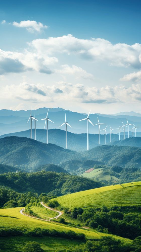 Windturbines hills Japan outdoors windmill | Premium Photo - rawpixel