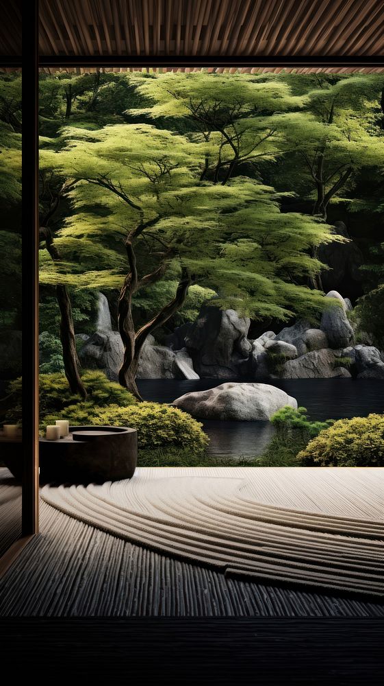 Zen garden architecture building nature | Free Photo - rawpixel