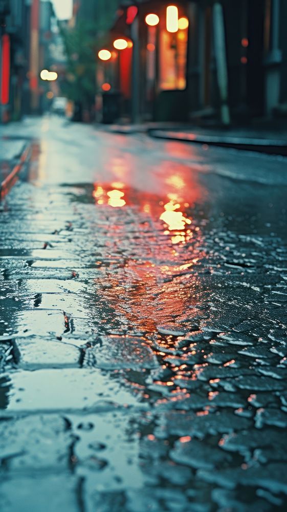 Street rain puddle city. | Premium Photo - rawpixel