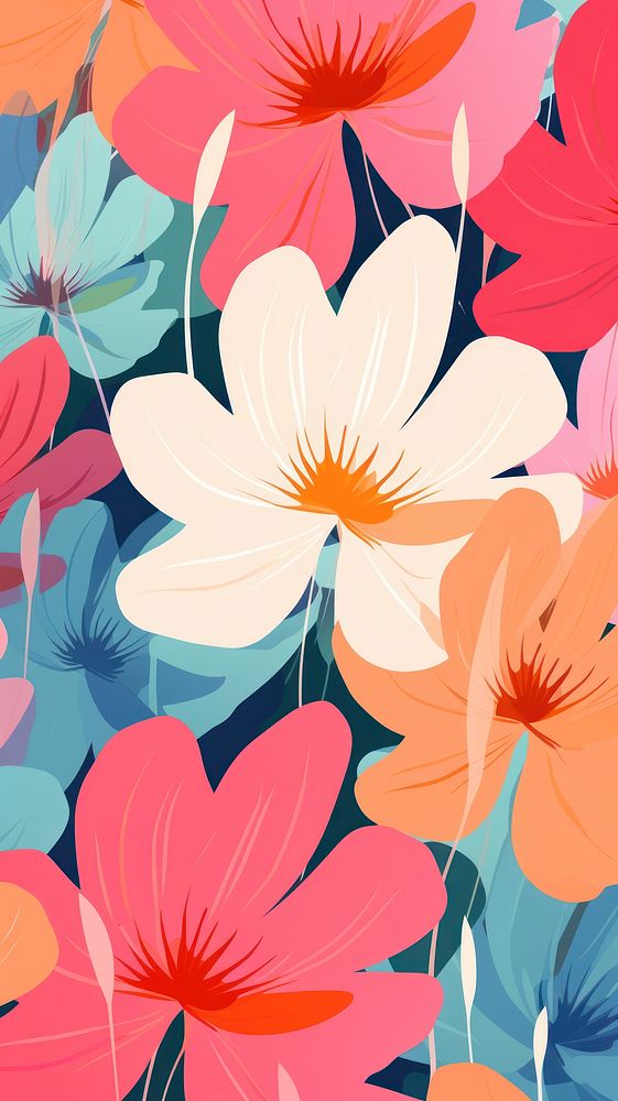 Flower pattern abstract painting. | Premium Photo Illustration - rawpixel