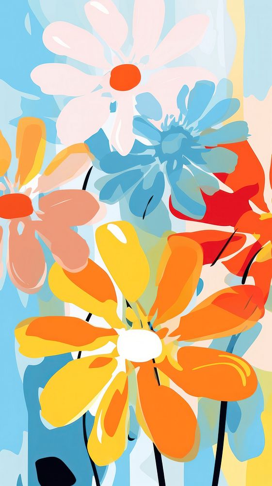 Flower painting pattern abstract. | Free Photo Illustration - rawpixel