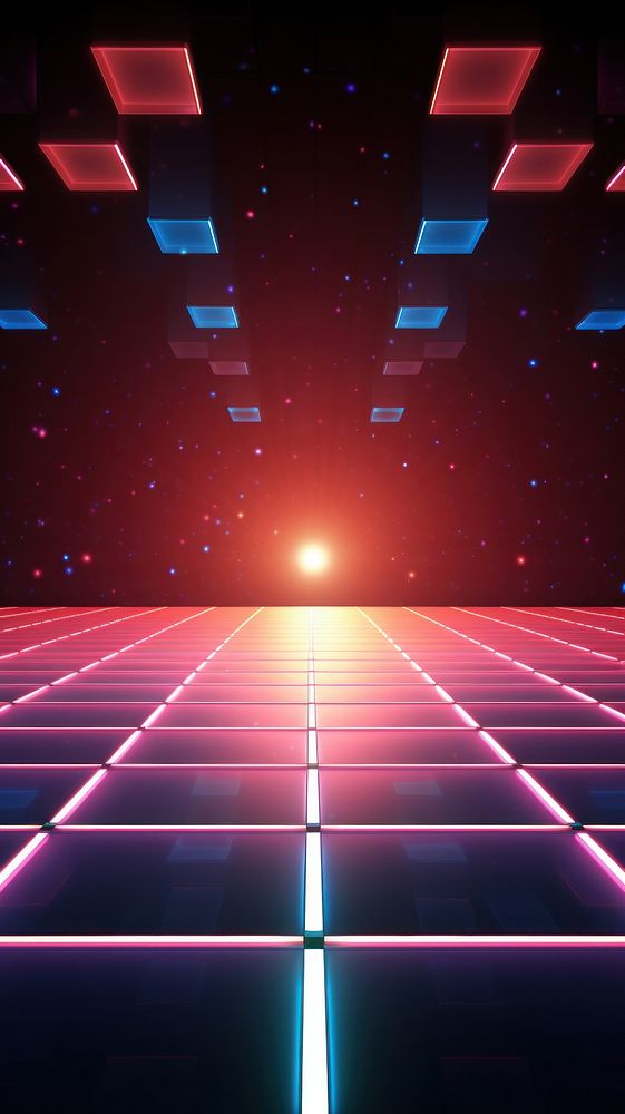 Retro grid dance floor light | Free Photo Illustration - rawpixel