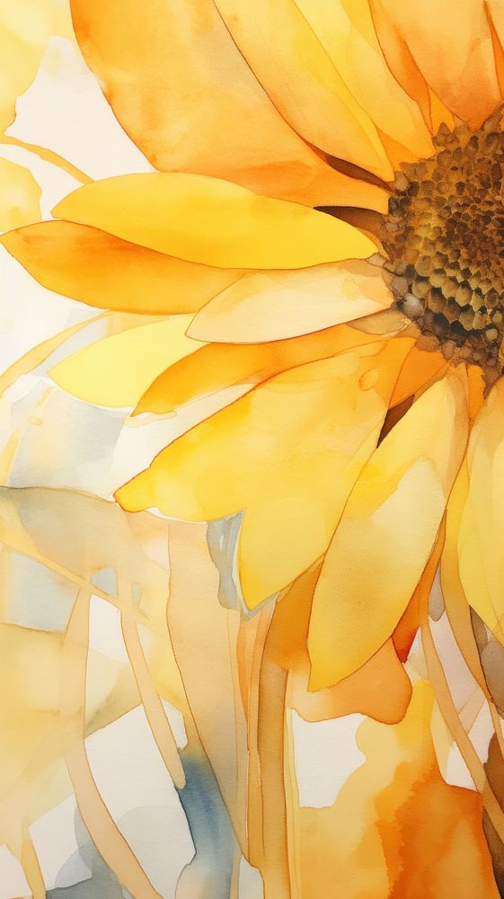 Sunflower abstract painting petal. | Free Photo Illustration - rawpixel