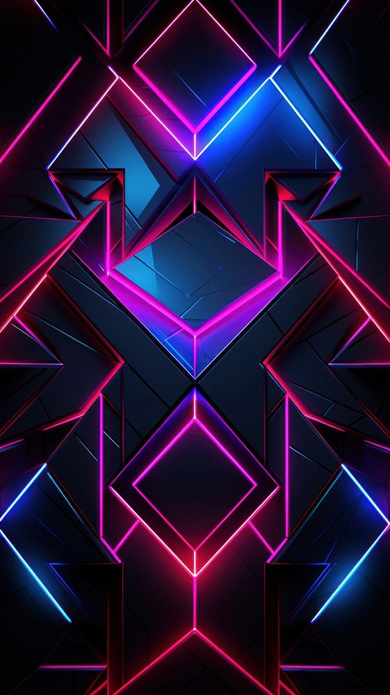 Geometric neon light wallpaper pattern | Premium Photo Illustration ...