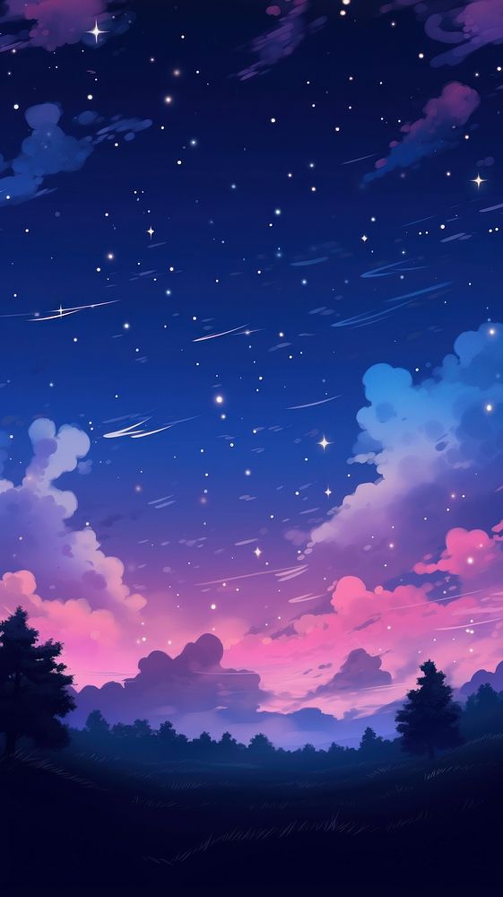 Midnight sky landscape backgrounds outdoors. | Premium Photo ...