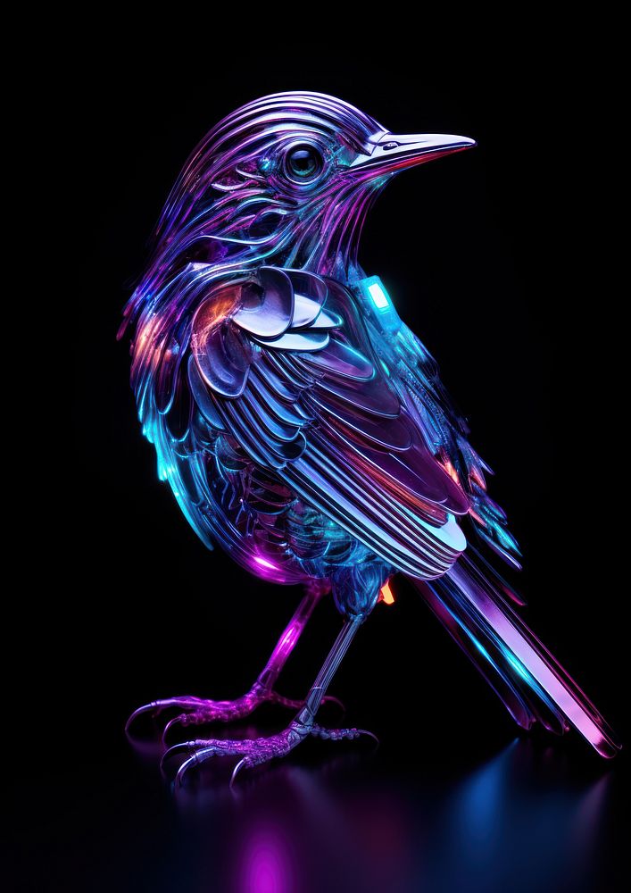 Neon bird animal purple beak. | Premium Photo Illustration - rawpixel