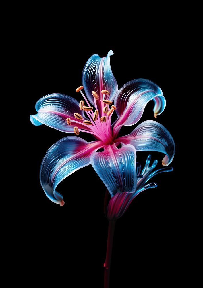 Neon lily blossom flower petal. | Premium Photo Illustration - rawpixel
