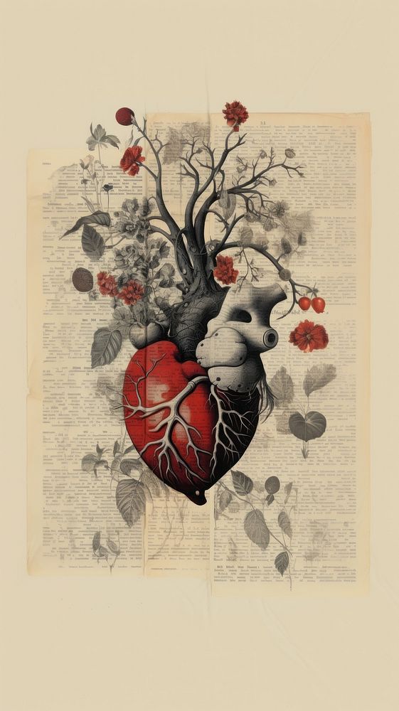 Wallpaper ephemera pale heart painting | Premium Photo Illustration ...