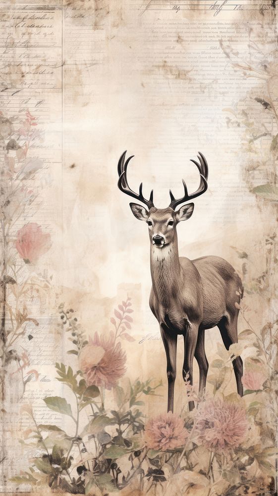 Wallpaper ephemera pale deer wildlife | Premium Photo Illustration ...
