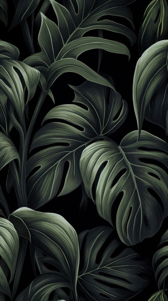 Monochrome Plant plant pattern green. | Premium Photo Illustration ...