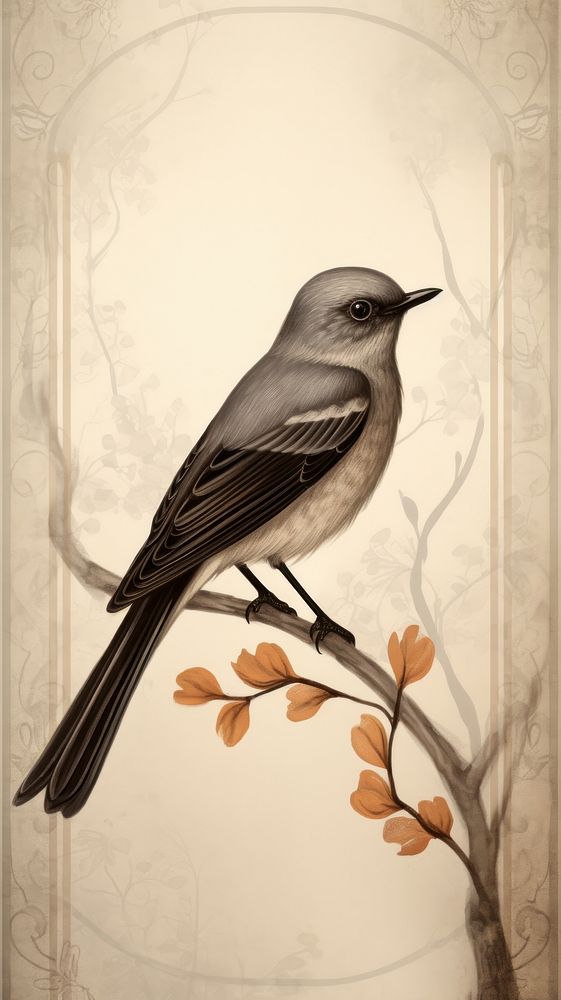 Black redstart painting drawing animal. | Premium Photo Illustration ...