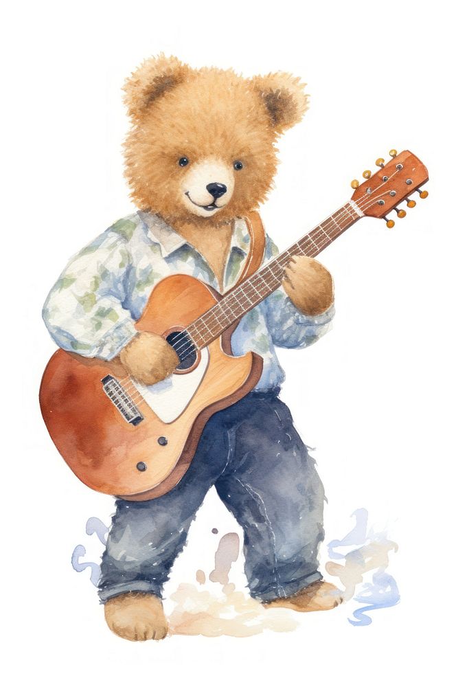 Teddy bear guitar cute toy. | Premium Photo Illustration - rawpixel