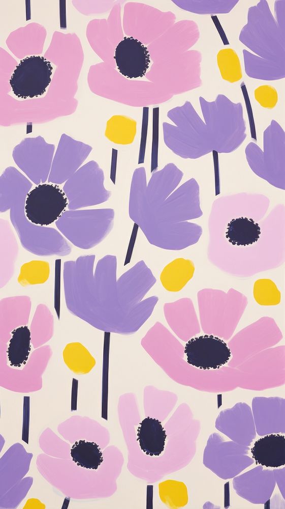 Anemone flowers pattern backgrounds wallpaper. | Premium Photo ...