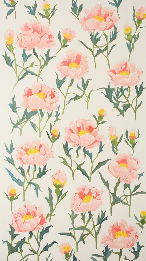 Peony flowers pattern backgrounds wallpaper. | Premium Photo ...