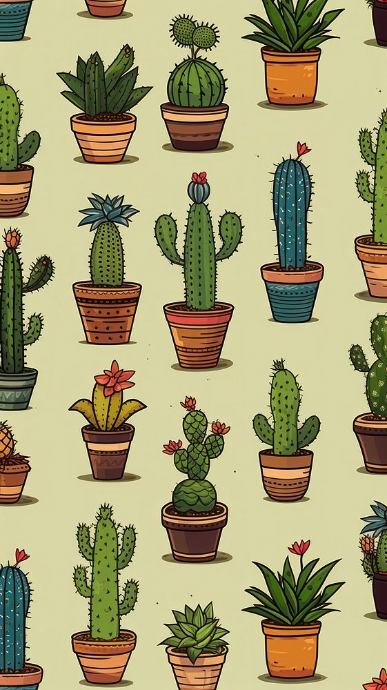 Cactus wallpaper pattern plant arrangement | Free Photo Illustration ...