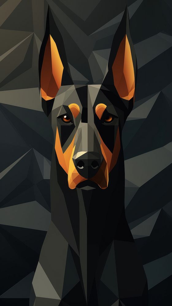 Doberman background art mammal animal. | Free Photo Illustration - rawpixel