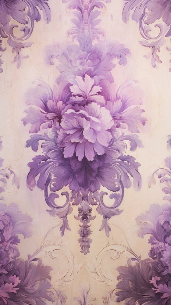 Purple damask repeated pattern backgrounds | Premium Photo Illustration ...