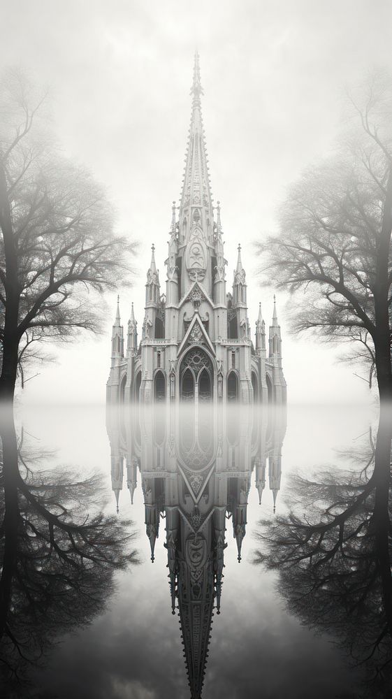Cool wallpaper gothic architecture reflection | Premium Photo - rawpixel