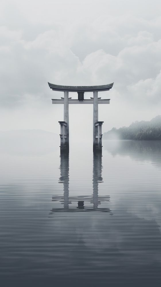 Cool wallpaper torii gate reflection | Premium Photo - rawpixel