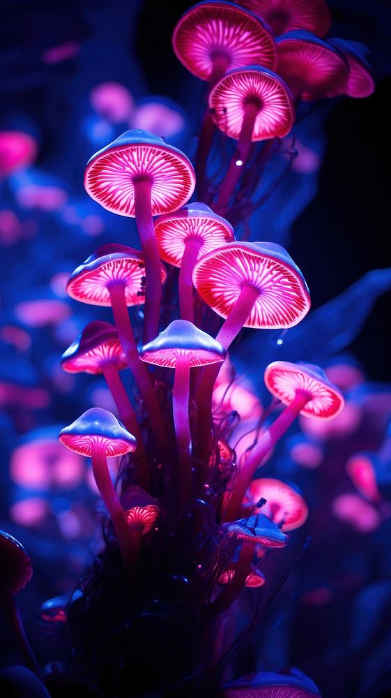 Pink mushroom neon fungus plant | Free Photo - rawpixel