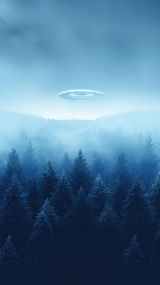 Blue wallpaper forest tree fog. | Premium Photo - rawpixel