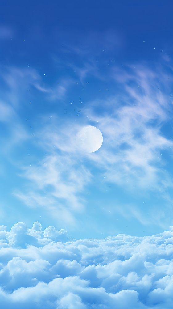 Blue wallpaper moon sky backgrounds. | Premium Photo - rawpixel