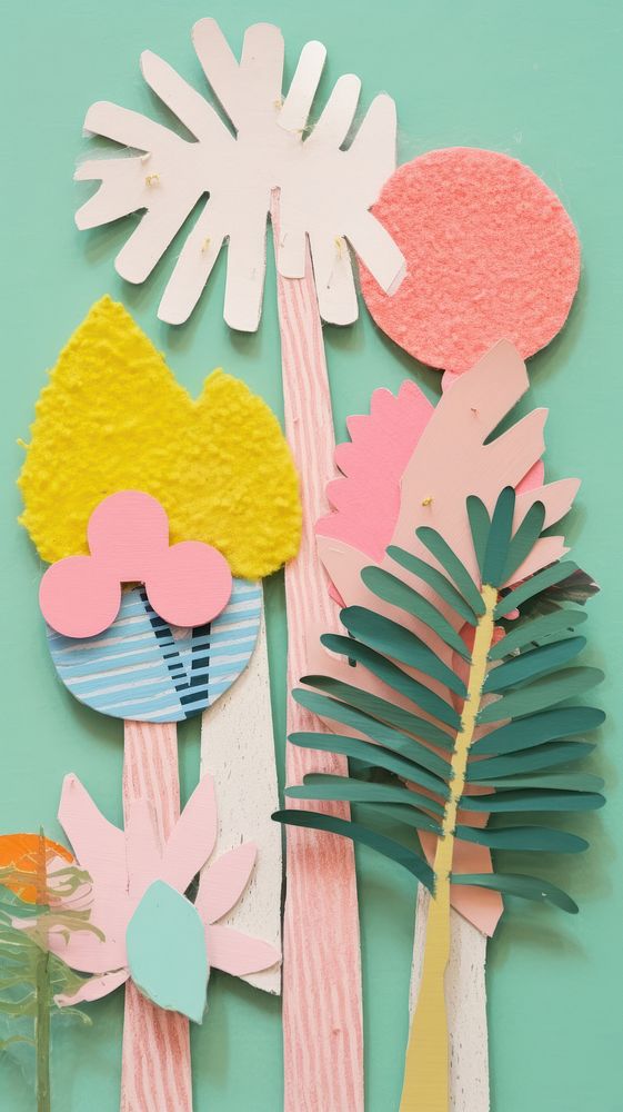 Colorful memphis tree shapes craft | Premium Photo Illustration - rawpixel