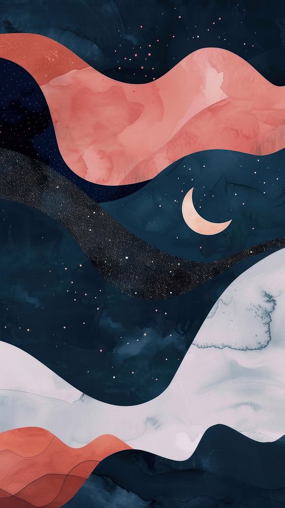 Night sky wallpaper abstract painting | Free Photo Illustration - rawpixel