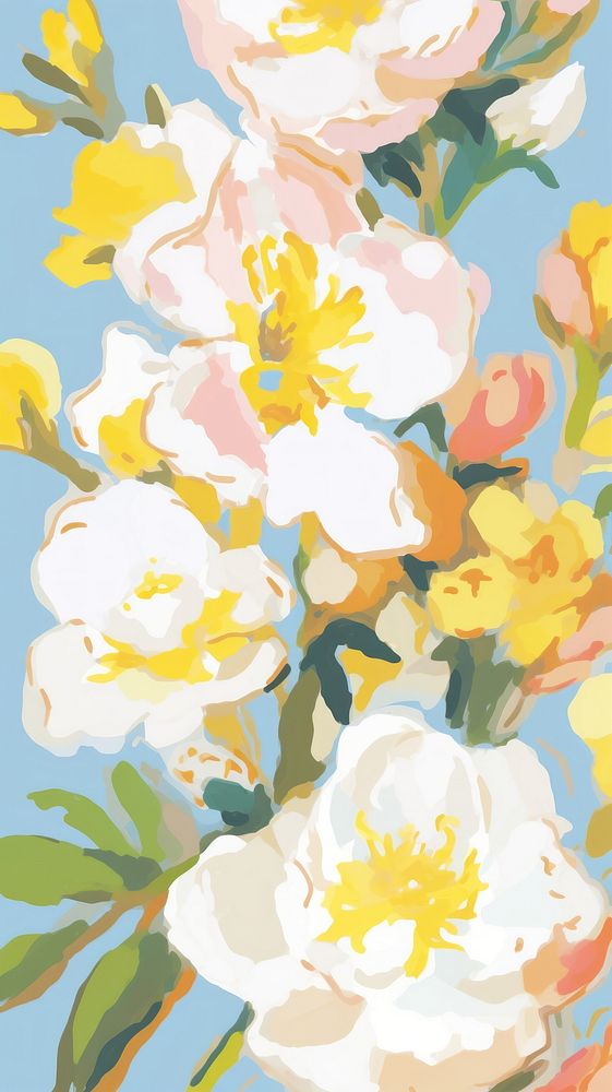 Cute floral wallpaper painting backgrounds | Premium Photo Illustration ...