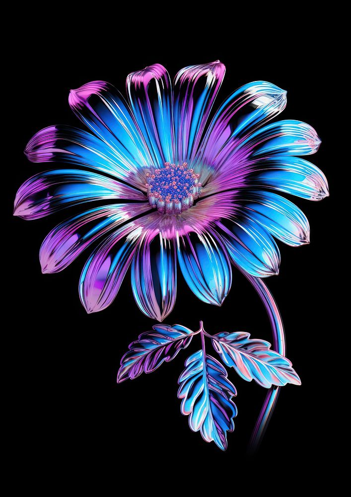 Neon daisy pattern flower purple. | Premium Photo Illustration - rawpixel