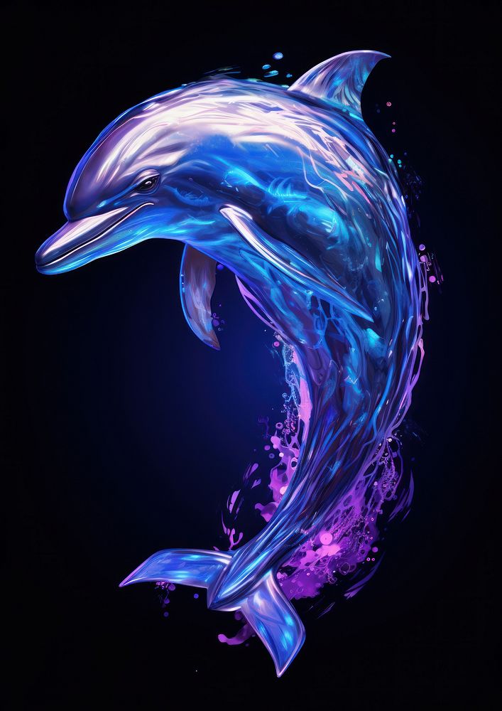 Dolphin animal mammal fish. | Premium Photo Illustration - rawpixel