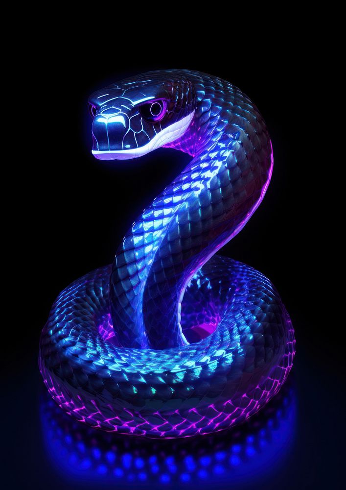 Reptile light snake neon. | Premium Photo Illustration - rawpixel