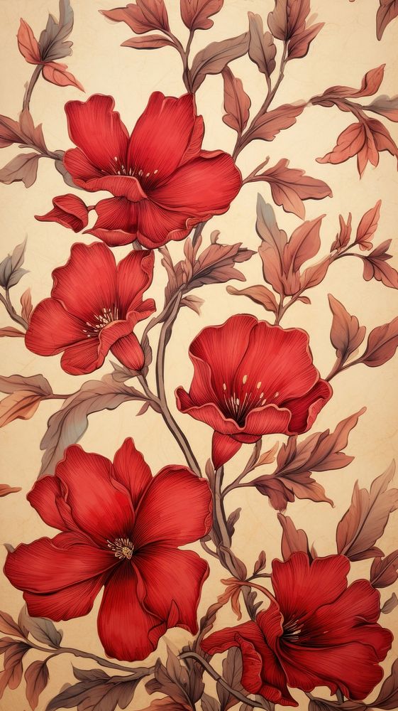 Vintage wallpaper flower backgrounds pattern. | Premium Photo ...