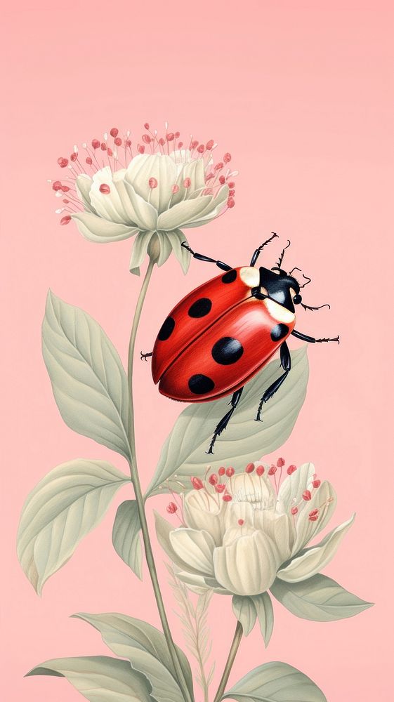 Vintage wallpaper flower animal insect. | Premium Photo Illustration ...
