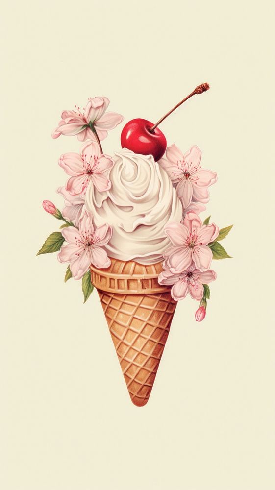 Vintage drawing ice cream dessert | Free Photo Illustration - rawpixel