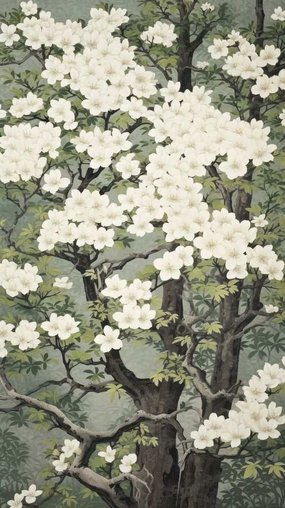 Traditional japanese trees flower blossom | Premium Photo Illustration ...