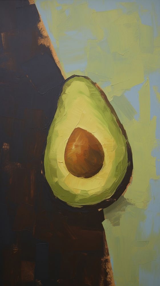 Acrylic paint avocado painting drawing | Premium Photo Illustration ...