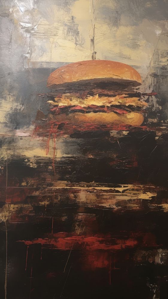 Acrylic paint burger painting art | Free Photo Illustration - rawpixel