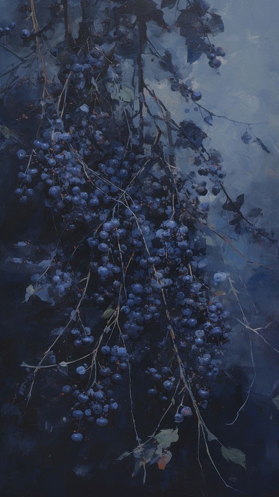 Acrylic paint blue berry outdoors | Premium Photo Illustration - rawpixel