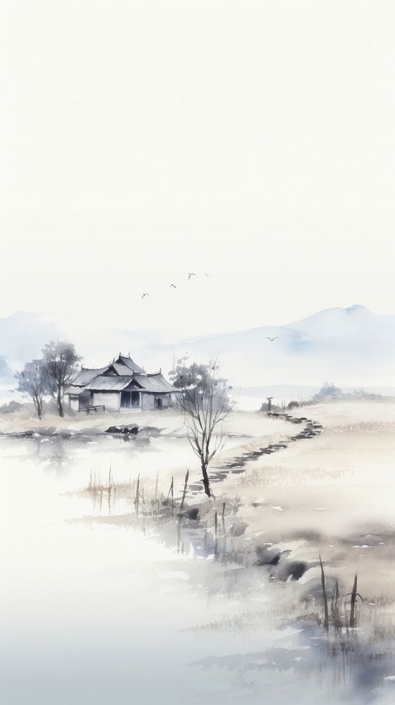 Farm wallpaper outdoors painting drawing. | Premium Photo Illustration ...