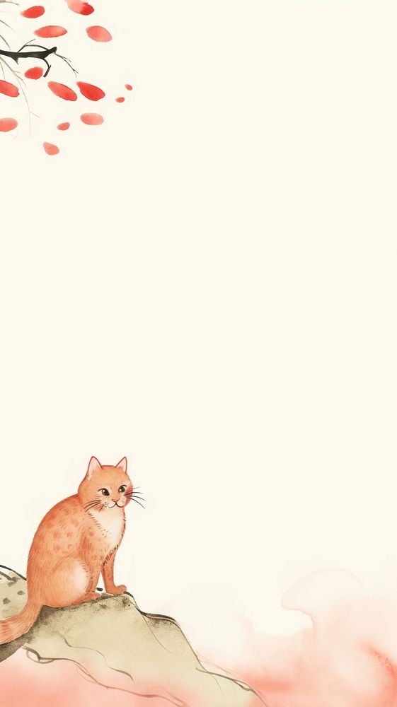 Cat scenery wallpaper animal mammal | Free Photo Illustration - rawpixel