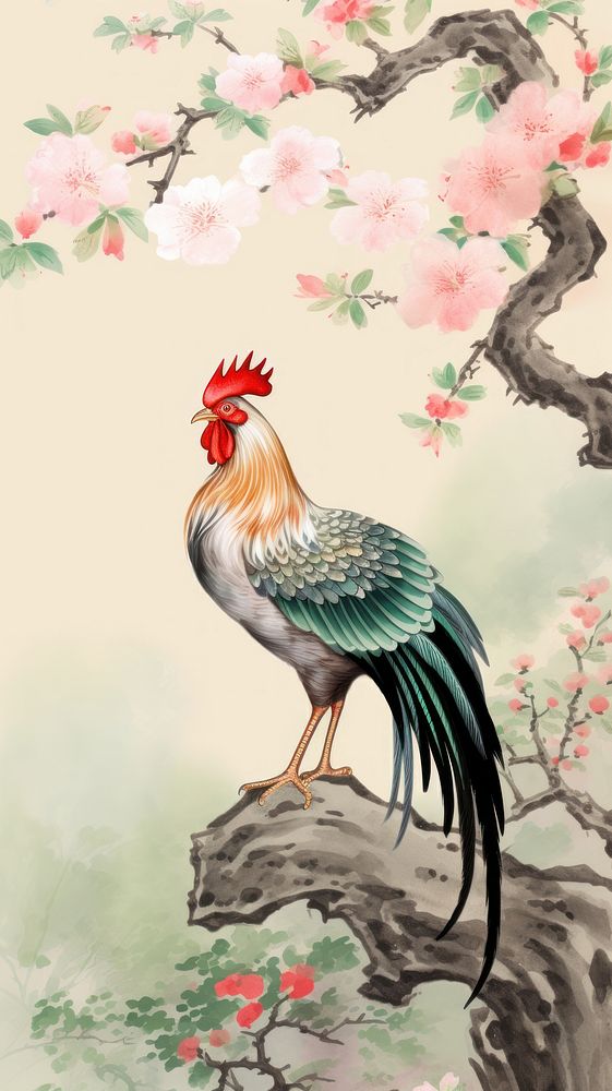 Chicken scenery wallpaper poultry animal | Premium Photo Illustration ...
