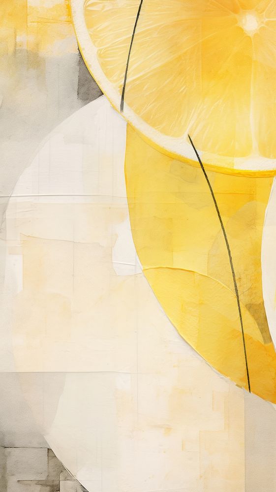Lemon abstract painting fruit. | Free Photo Illustration - rawpixel