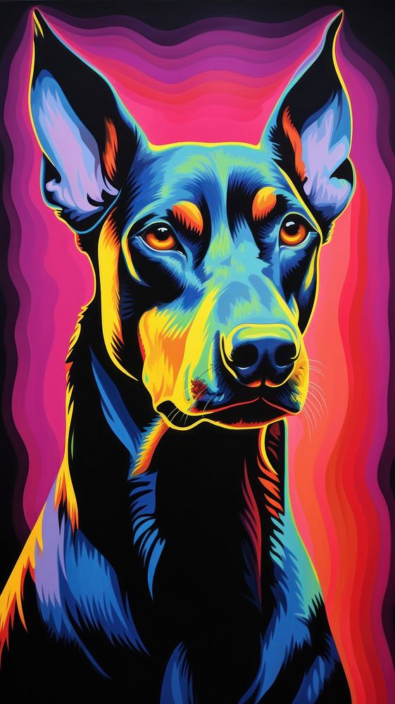 A Doberman art painting mammal. | Premium Photo Illustration - rawpixel