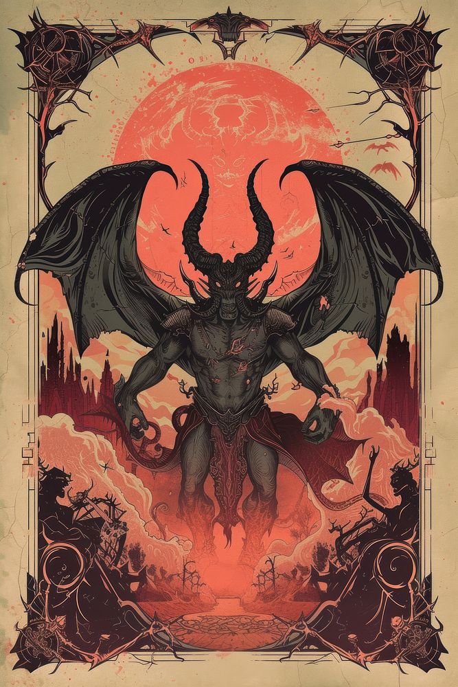 Cover book satan art poster | Free Photo Illustration - rawpixel
